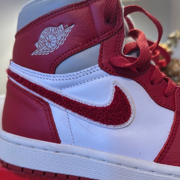 Jordan | Shoes | Nike Air Jordan Red And White Hightop Sneakers | Poshmark